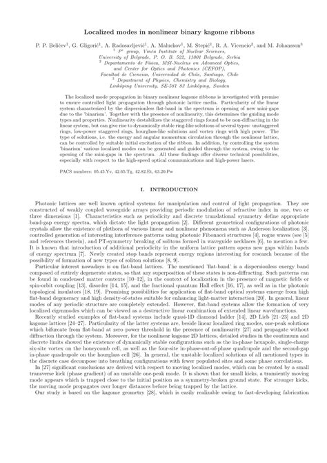 Pdf Localized Modes In Nonlinear Binary Kagome Ribbons