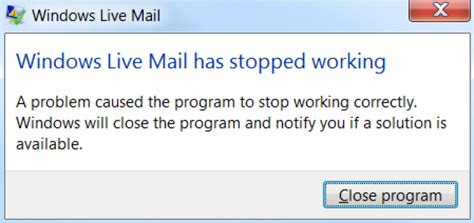 Windows Live Mail Has Stopped Working WinCert
