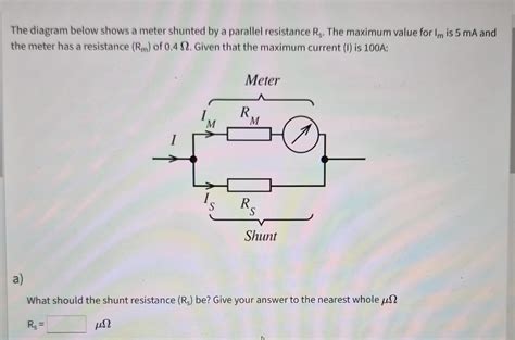 solved the diagram below shows a meter shunted by a parallel