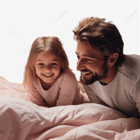 아버지와 딸이 집에 있는 침대에 크리스마스 트리 근처에 있다 가족 집 아빠와 딸 가족이 함께 Png 일러스트 및 이미지 에 대한 무료 다운로드 Pngtree