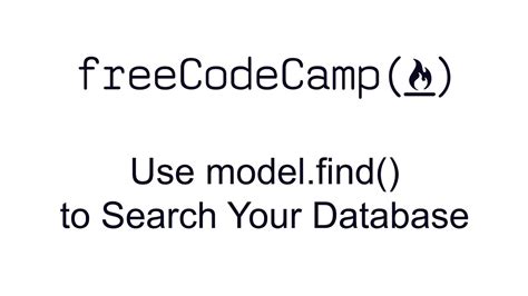 Use Modelfind To Search Your Database Mongodb And Mongoose Free