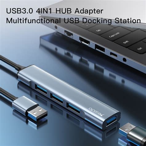 Yesido Hb18 4 In 1 Usb Multifunctional Docking Station Hub Adapter