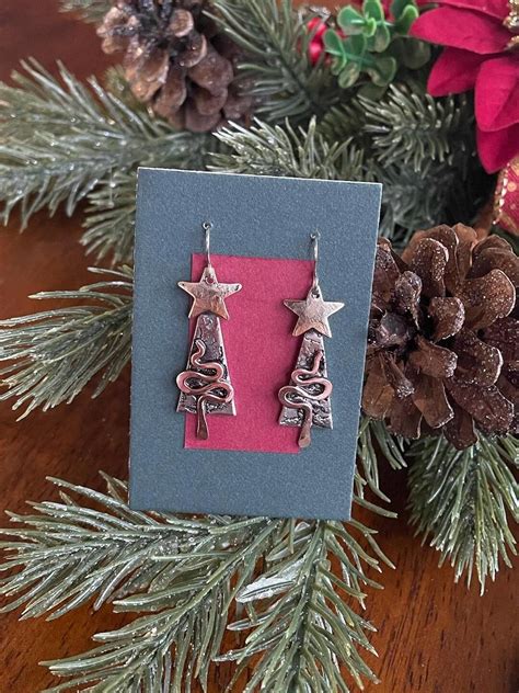 Small Squiggle Tree Earrings Etsy