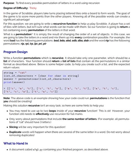 Solved Purpose To Find Every Possible Permutation Of Chegg
