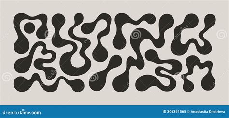 Blob Organic Shapes Set Abstract Irregular Liquid Elements Stock Vector Illustration Of