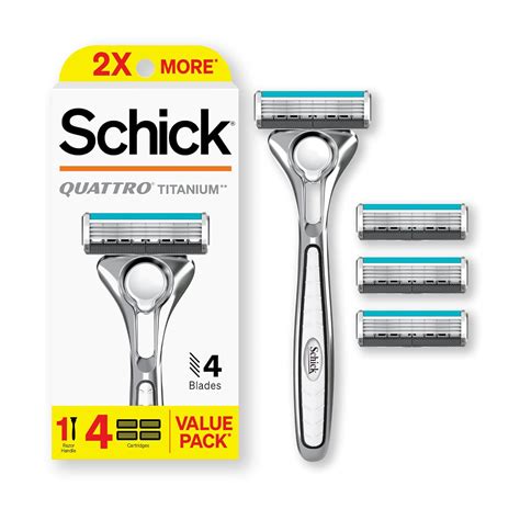 Schick Quattro Titanium Razor 1 Razor Handle And 4