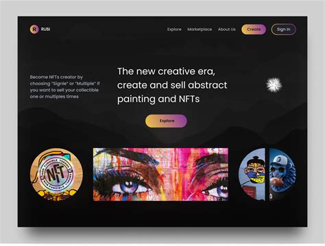 Rubi Nft Creator Landing Page By Ayomide Ajibade On Dribbble