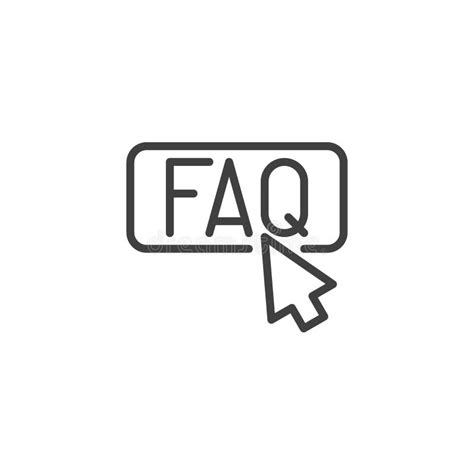 Faq Button Line Icon Stock Illustration Illustration Of Cursor 259881505