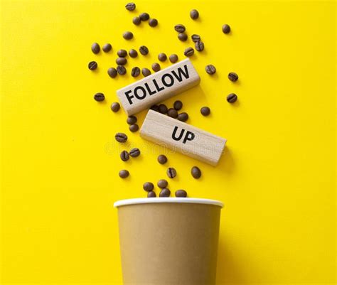 Follow Up Symbol Concept Word Follow Up On Wooden Blocks Beautiful