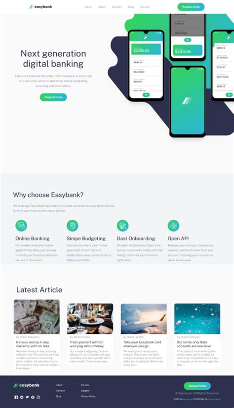 Frontend Mentor Easybank Landing Page Coding Challenge Solution