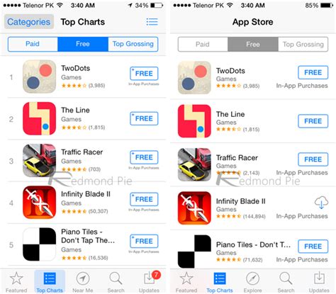 Ios 8 Beta Vs Ios 7 Visual Comparison Screenshots Redmond Pie