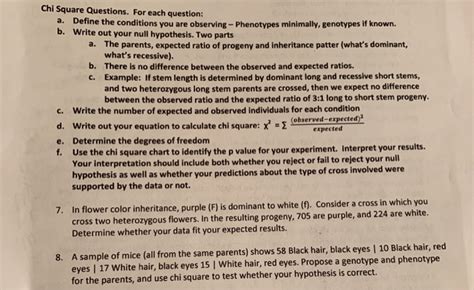 Solved Chi Square Questions For Each Question A Define