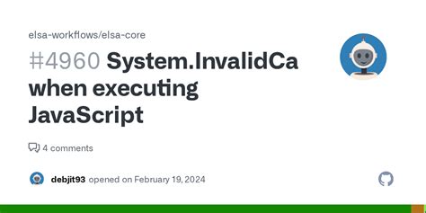 Systeminvalidcastexception When Executing Javascript · Issue 4960 · Elsa Workflowselsa Core