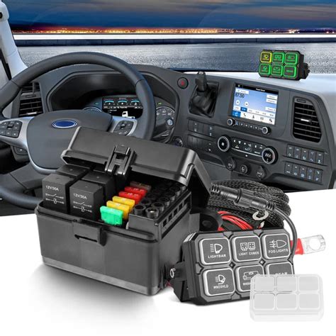 6 Gang Switch Panel Universal Circuit Control Box Button Switch Pod