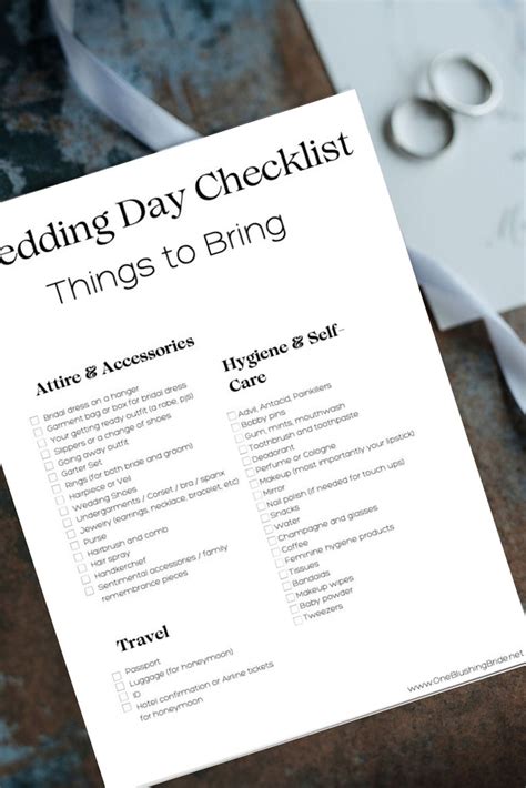 Free Printable Wedding Packing List Download Free Printable Wedding