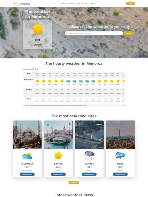 城市天气预报html5网站模板html静态模板 跟版网
