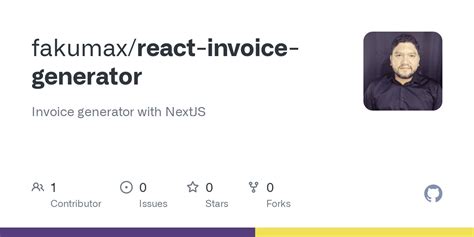 Github Fakumax React Invoice Generator Invoice Generator With Nextjs