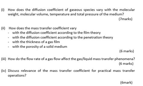 I How Does The Diffusion Coefficient Of Gaseous Chegg Com