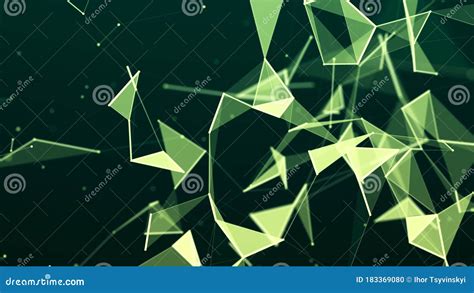 abstract polygonal space with dots and lines connection science