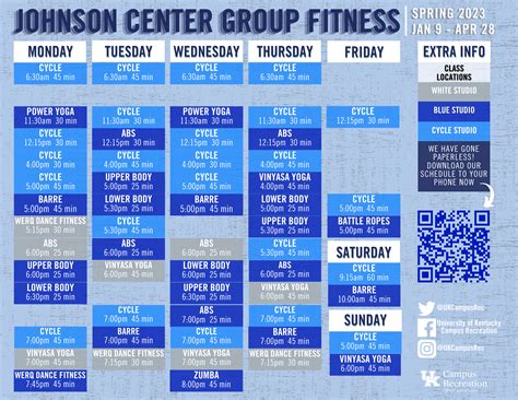 Group Exercise Classes Schedule