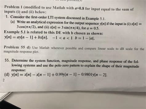 [solved] problem 1 modified to use matlab with a 0 8 for
