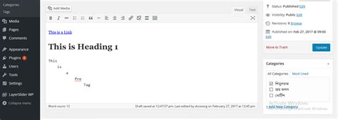 Why Does HTML Tag Not Working In Post And Page