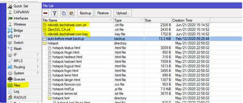 MikroTik Hotspot HTTPS Redirect With Free SSL Certificate System Zone