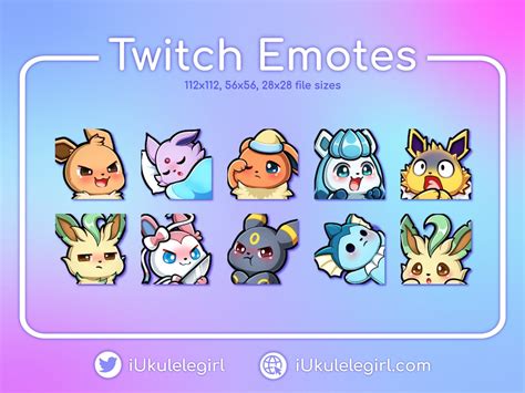 Eevee Evolutions Emotes Twitchdiscord Etsy