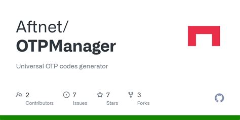 GitHub Aftnet OTPManager Universal OTP Codes Generator