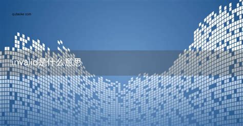 invalid是什么意思 invalid的中文翻译 趣百科