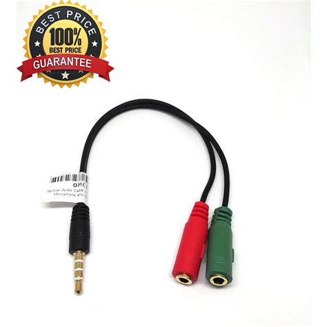 Jual Audio Splitter Mic And Speaker For Smartphone Laptop Komputer Shopee Indonesia