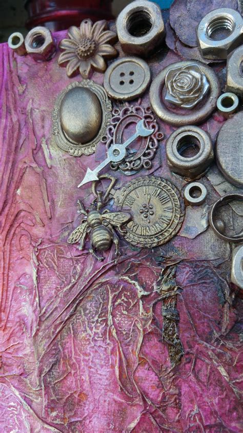 Her Altered Heart Second Mixed Media Assemblage Canvas Im On A Roll