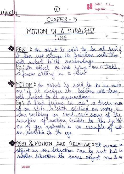 SOLUTION Kinematics Motion In A Straight Line Part Physics Complete Notes For Iit