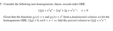 Solved 5 Consider The Following Non Homogeneous Linear