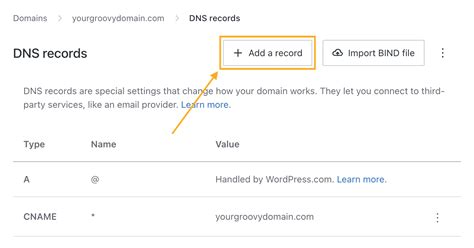 Add A New DNS Record WordPress Com Support