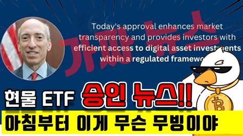 대박 비트코인 현물 Etf가 승인 됐다고또 가짜뉴스 소통 Youtube