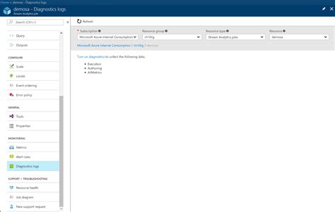 Enabling Diagnostics Logs Stream Analytics With Microsoft Azure Book