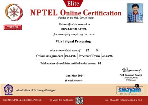 Divyajyoti Patra On Linkedin Vlsi Nptel Continuouslearning Dsp