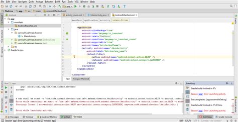 Java Android Studio Session App Error Launching Activity Stack