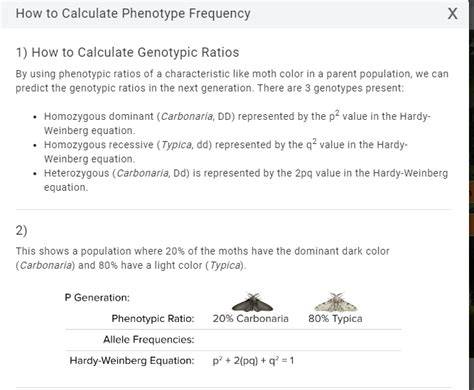 Solved Phenotype Frequency Allele Frequency Genotype