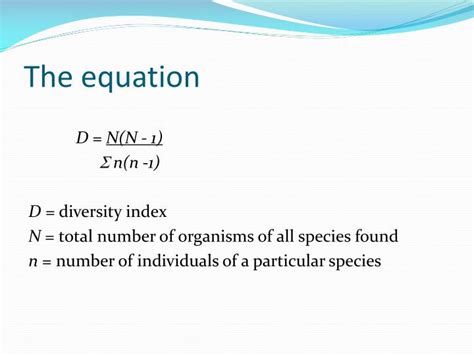 PPT Simpsons Diversity Index PowerPoint Presentation ID