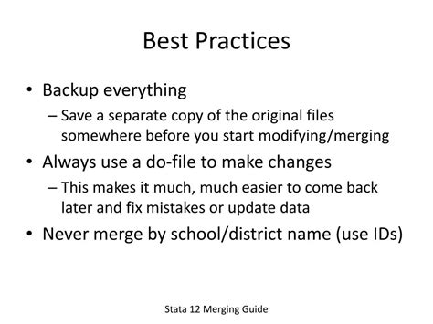 Ppt Stata 12 Merging Guide Powerpoint Presentation Free Download
