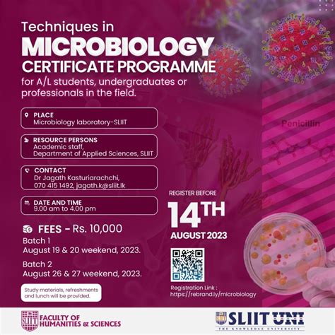 Join Techniques In Microbiology Certificate Programme For Al