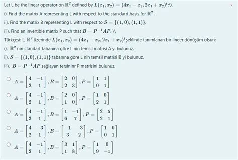 solved let l be the linear operator on r² defined by