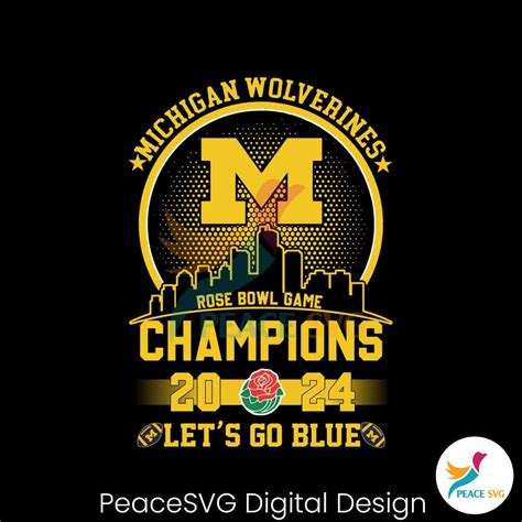 Michigan Wolverines Lets Go Blue Champions Svg Peacesvg