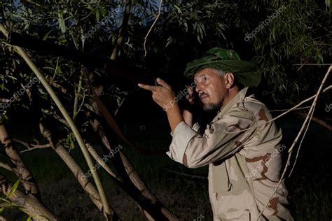 Man In Mosquito Net Ready To Hunt With Hunting Rifle Stock Photo By Andreyuu 116252656