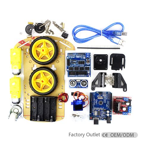 Smart Electronics Motor Smart Robot Car Chassis Kit Speed Encoder Battery Box WD Ultrasonic