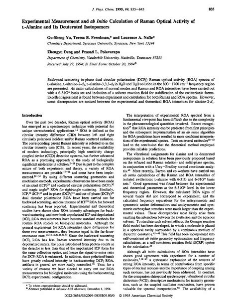 Pdf Experimental Measurement And Ab Initio Calculation Of Raman