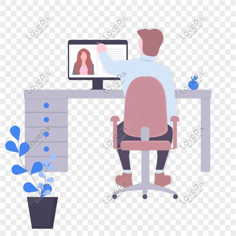 비즈니스 원격 화상 회의 Png 일러스트 무료 다운로드 Lovepik