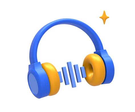 3d Rendering Of Blue Yellow Headphone Music Sound Wave For Ui Ux Web Mobile Apps Social Media